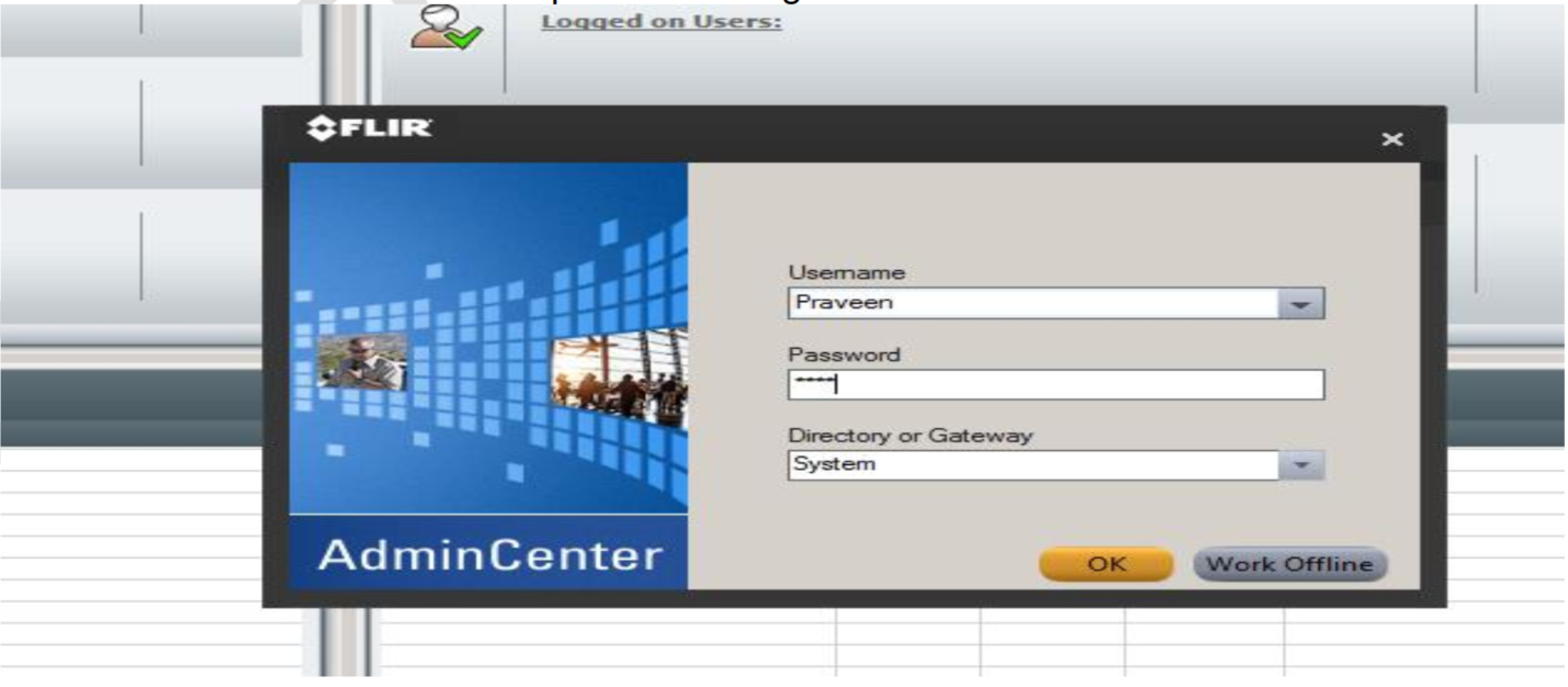 FLIR Latitude - Add username to Admin Center’s login screen list